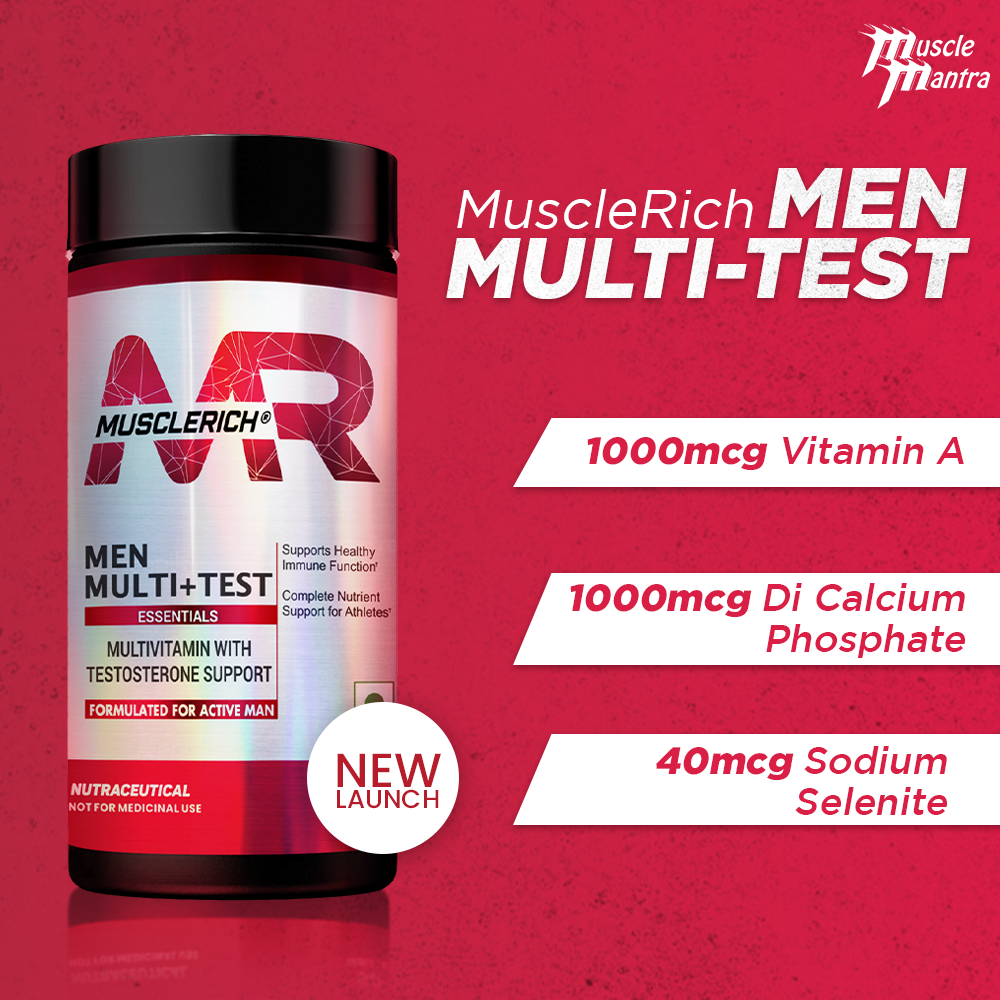 MuscleRich Men Multi+Test (Multivitamin with Testosterone Support) 60 ...