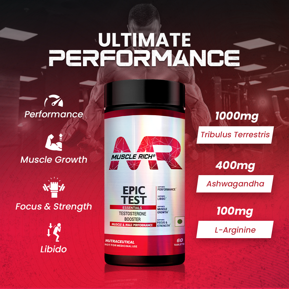 MuscleRich Epic Test ( Testosterone Booster) 60 Tablets – Muscle Mantra