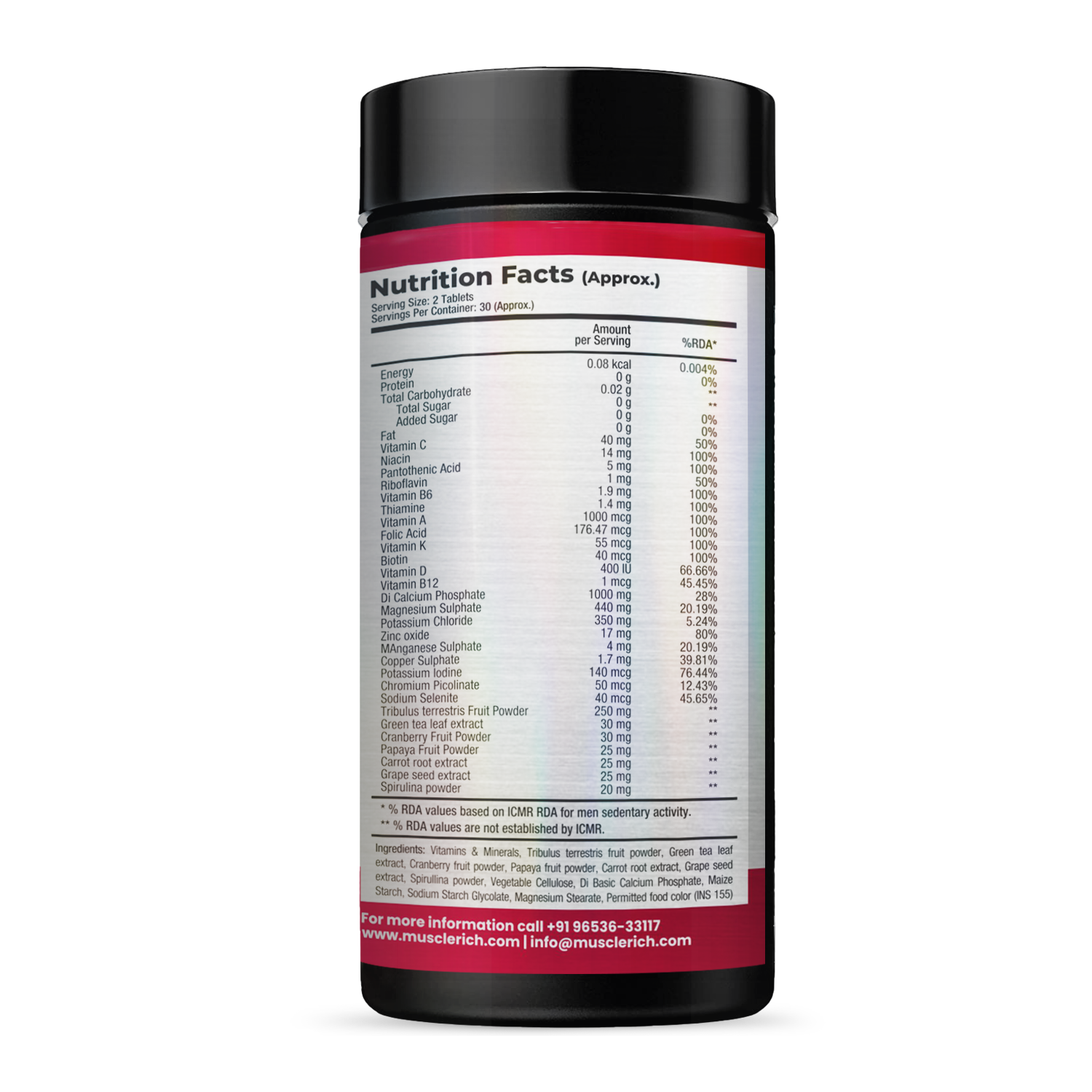 MuscleRich Men Multi+Test (Multivitamin with Testosterone Support) 60 ...