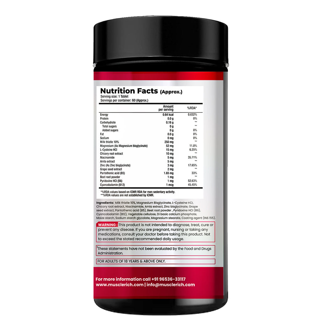 MuscleRich Liver Detox Supports Liver Function 60 Tablets – Muscle Mantra